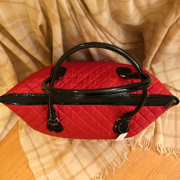 Bags | Extra Large Red Quilted Tote | Poshmark